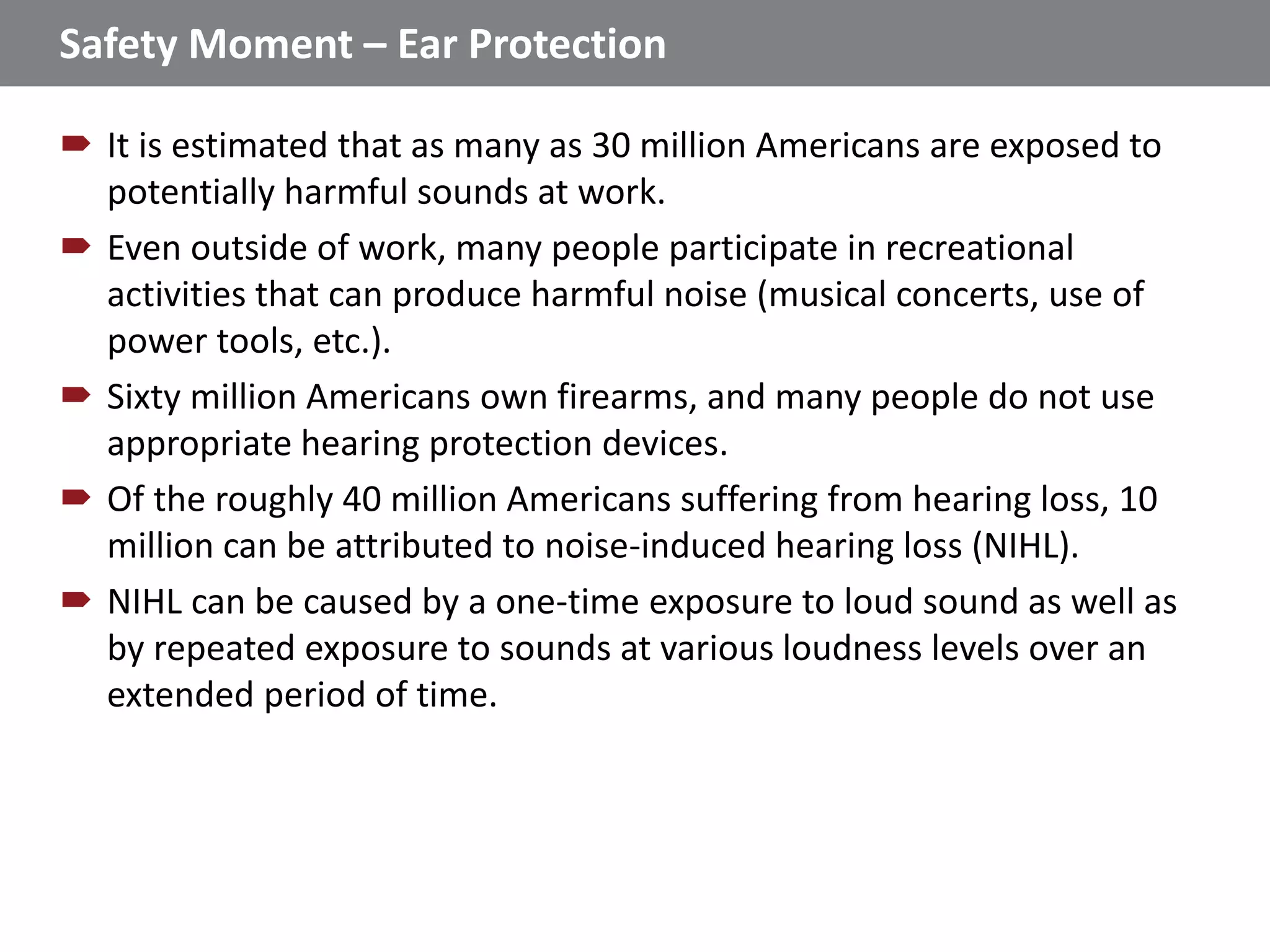 Safety moment - Ear Protection | PDF