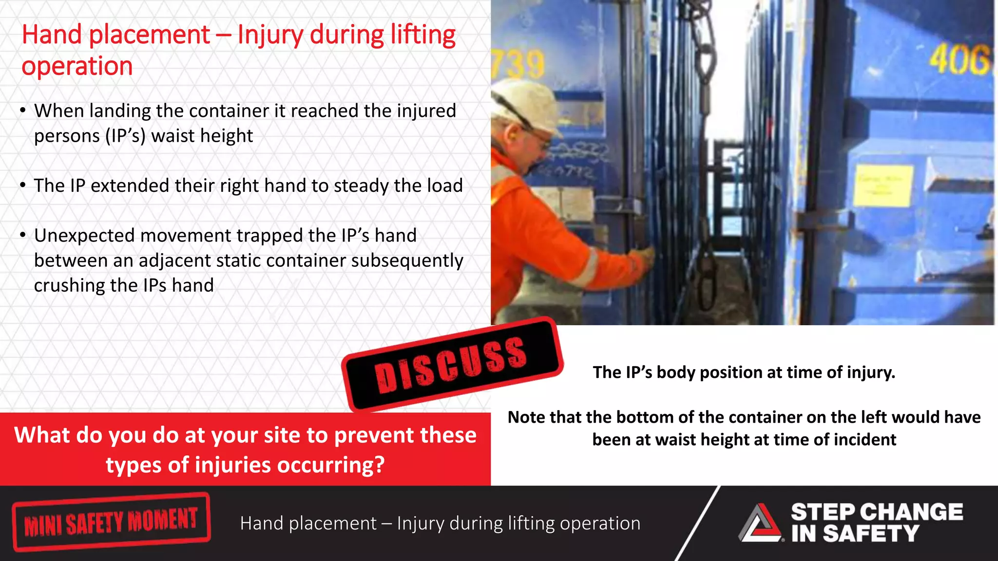 Safety Moment - Safe Mechanical Lifting & Preventing Falling Obj.pptx ...