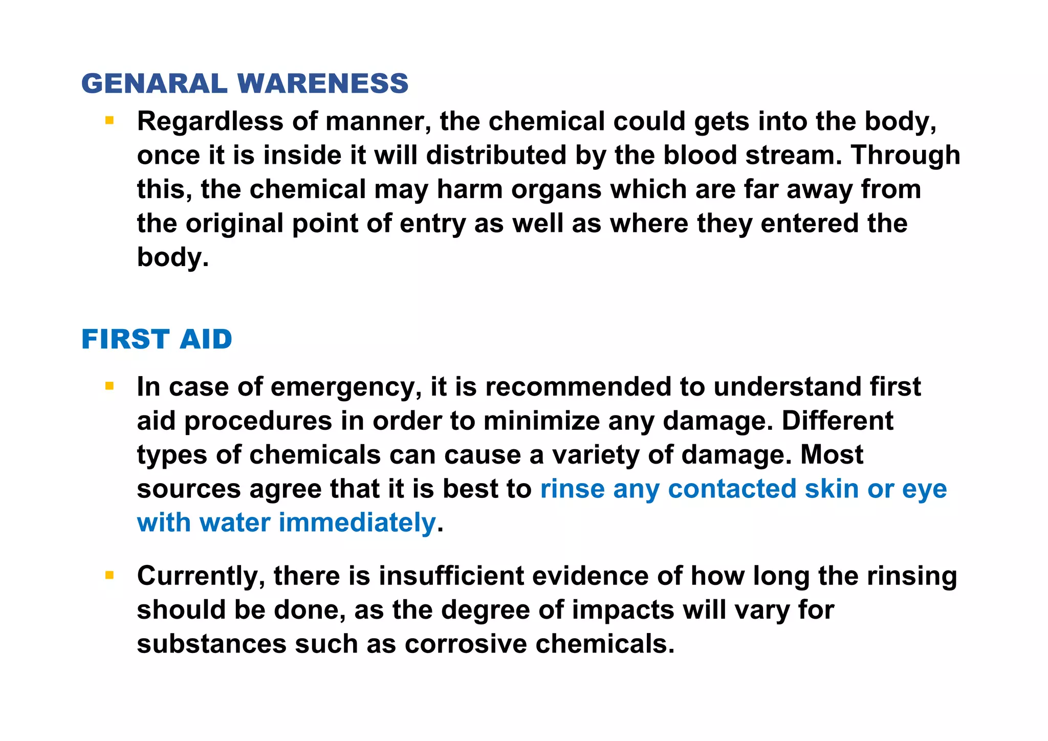 Safety moments week 29 - chemical hazards | PDF