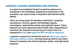 Safety moments week 29 - chemical hazards | PDF