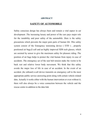 Safety of automobile Report | DOC