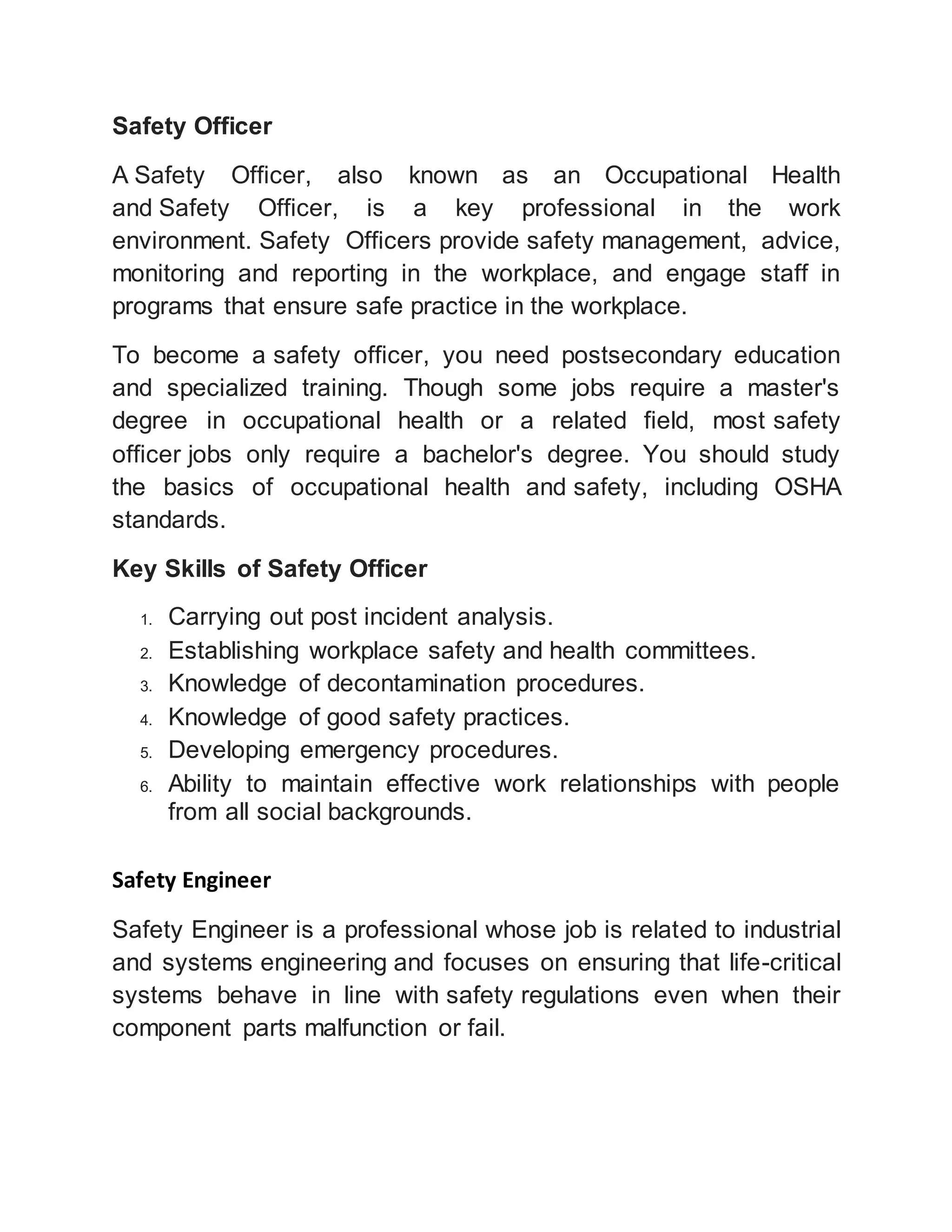 safety training institute | PDF