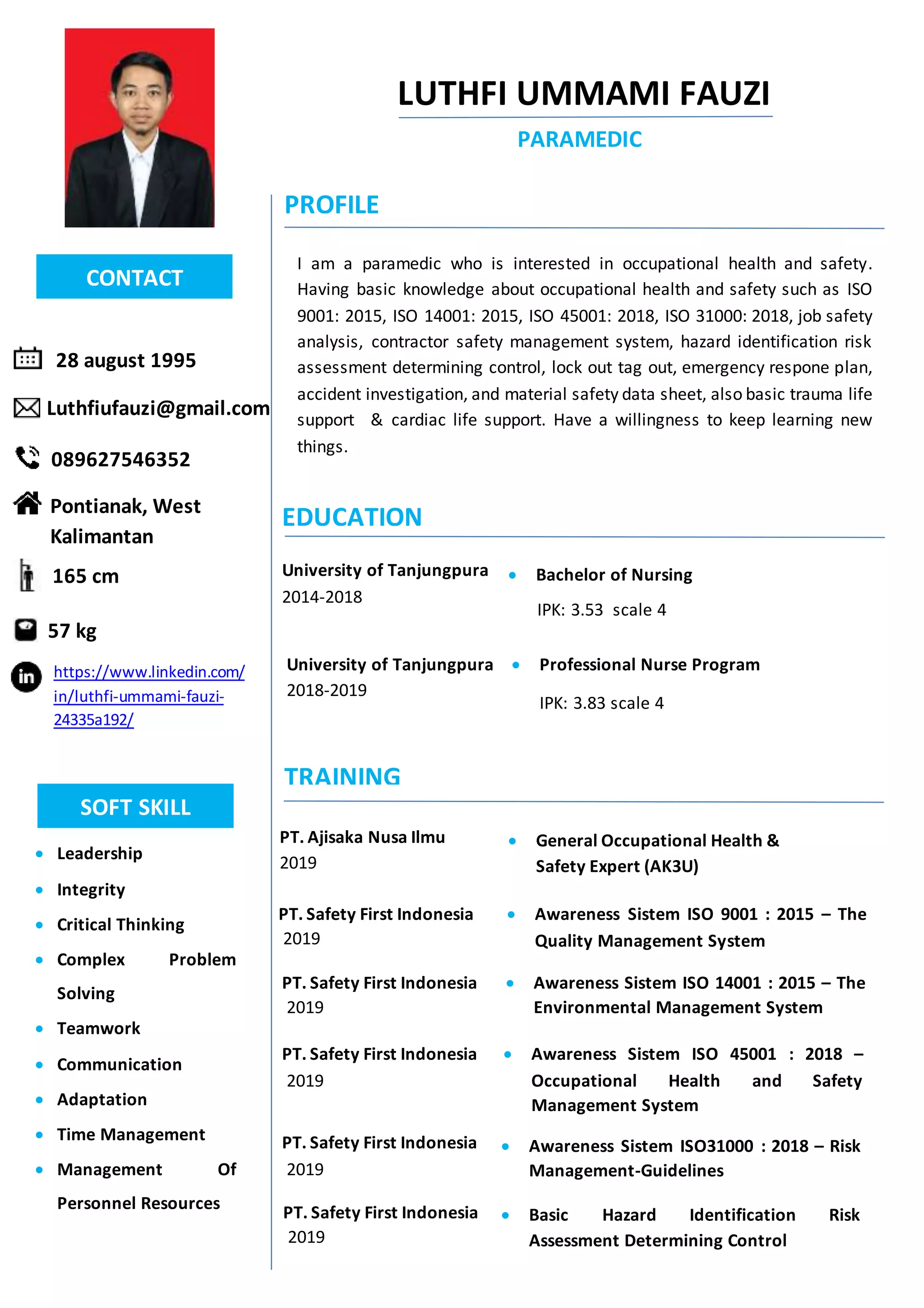 Safety officer luthfi ummami fauzi - cv - copy | PDF