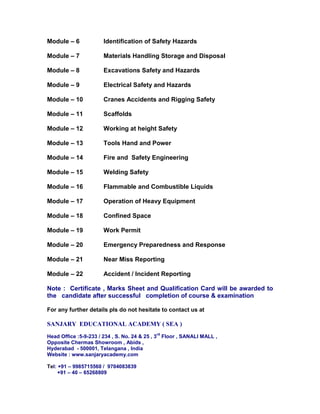 Safety officer course | PDF