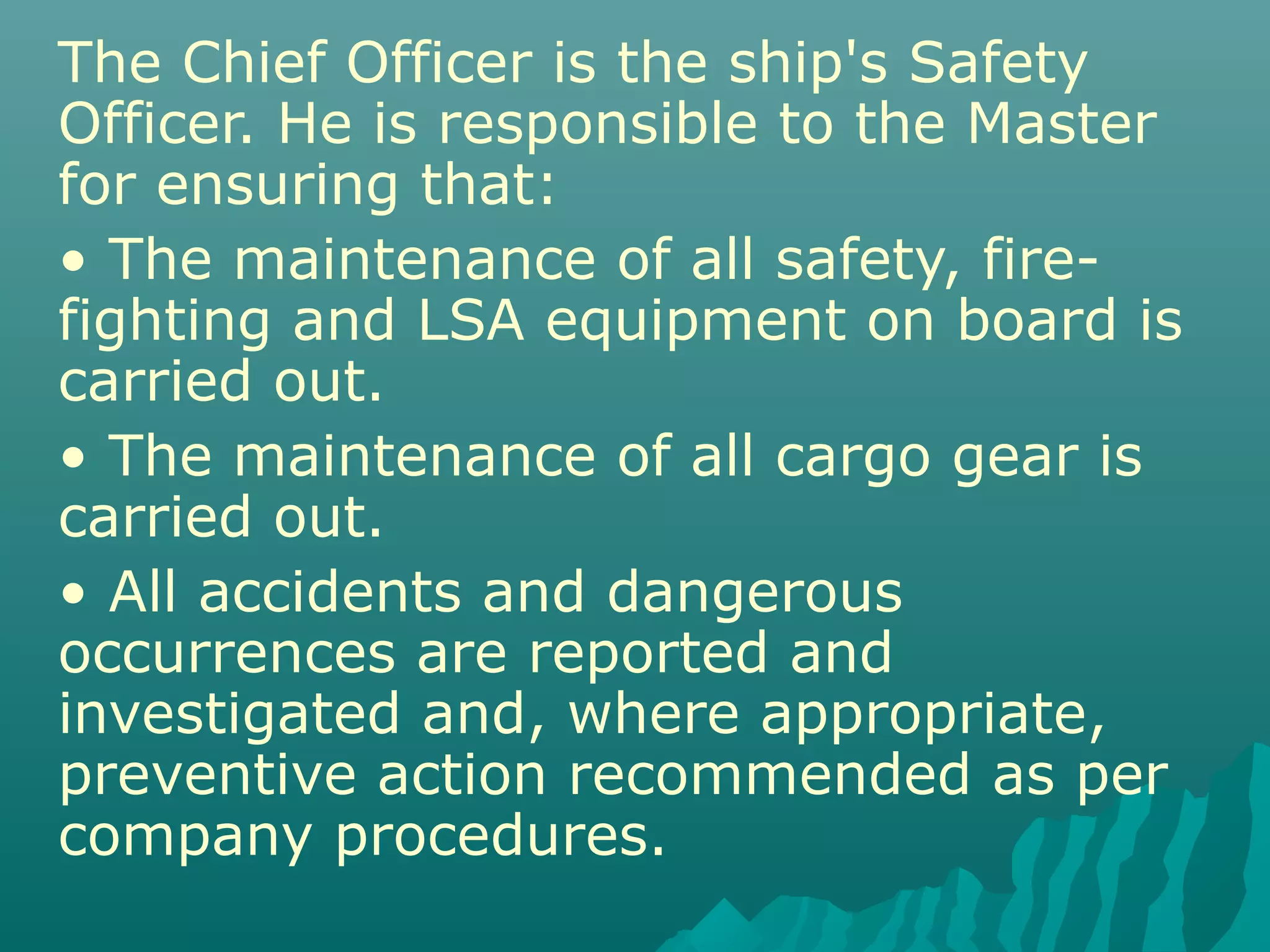 Safety officer on ship | PPT