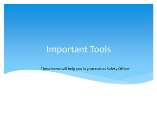 Safety officer orientation | PPTX