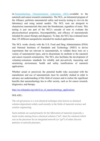 Safety of nanotechnology | DOCX