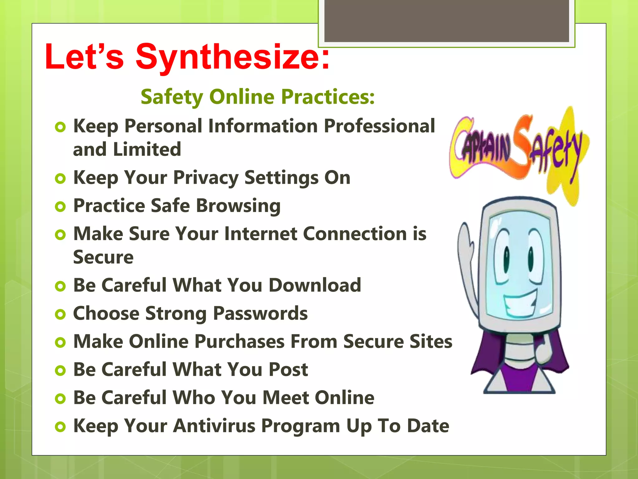 Safety online practices | PPT