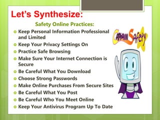 Safety online practices | PPT