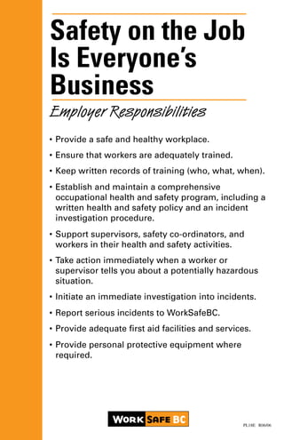 Safety on the_job | PDF | First Aid | Injuries