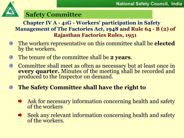 Safety Organisation & Safety Committee and its Effective Functioning ...