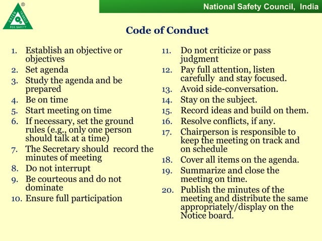 Safety Organisation & Safety Committee and its Effective Functioning ...