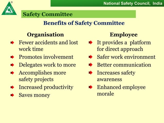 Safety Organisation & Safety Committee and its Effective Functioning ...