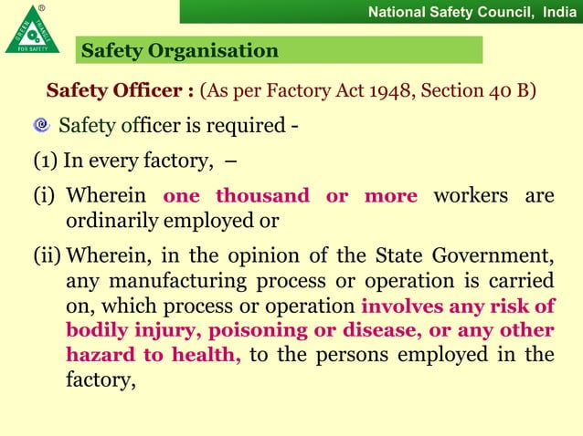 Safety Organisation & Safety Committee and its Effective Functioning ...