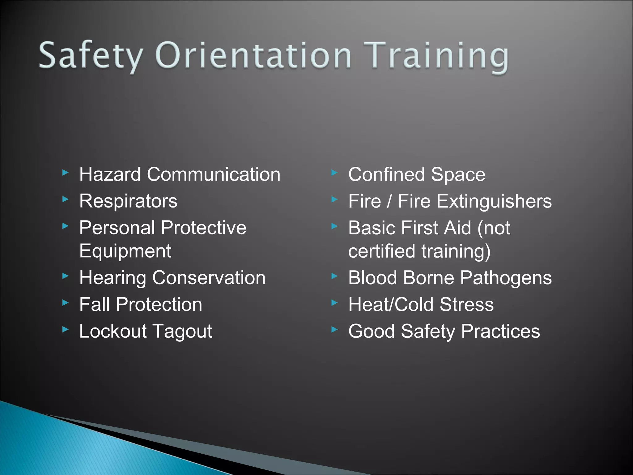 Safety orientation Training | PPT