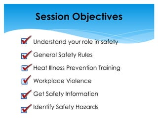 Safety Orientation Training | PPTX