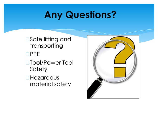 Safety Orientation Training | PPTX