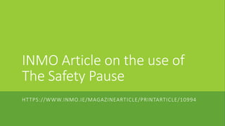 Safety Pause.pptx | First Aid | Injuries