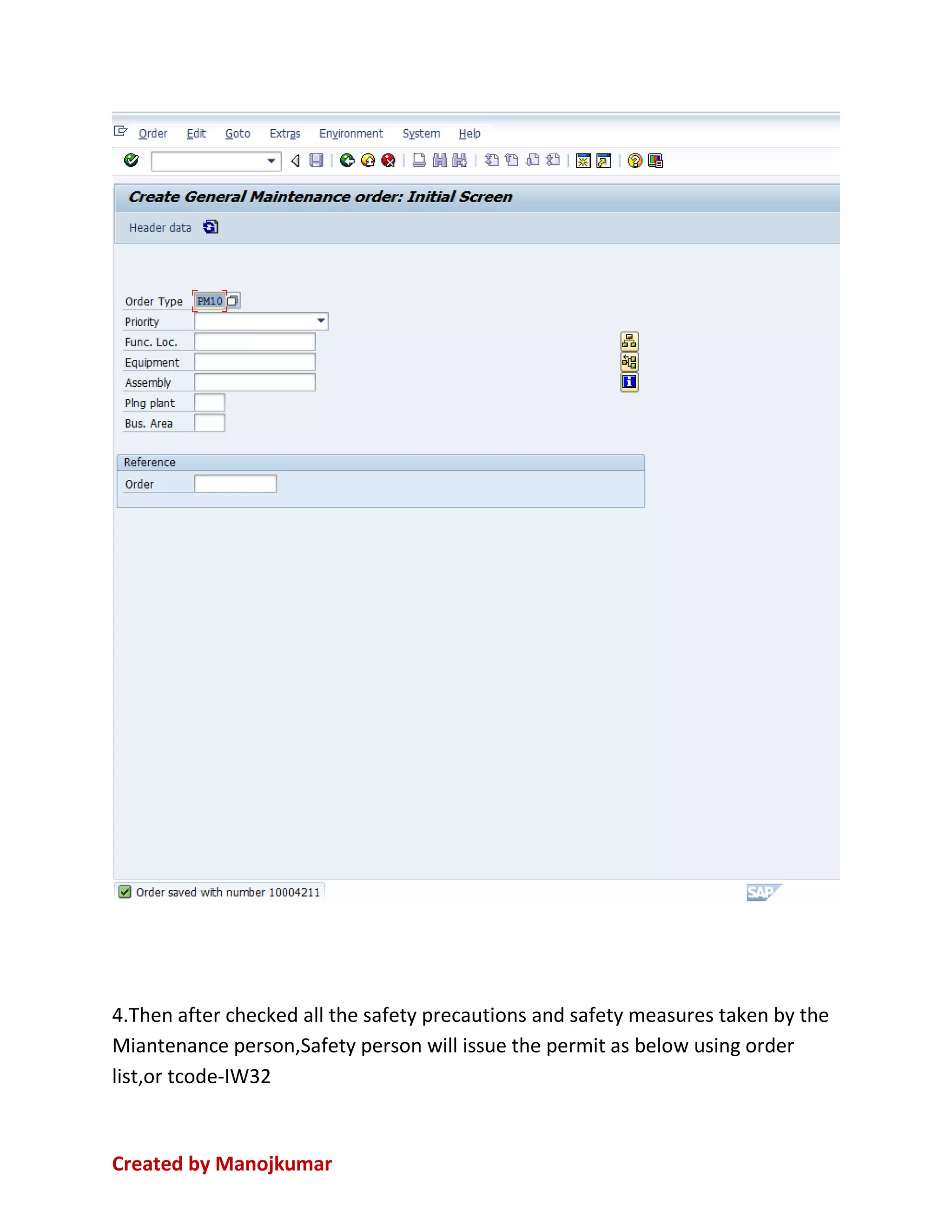 Safety permit with ipmd SAP | PDF