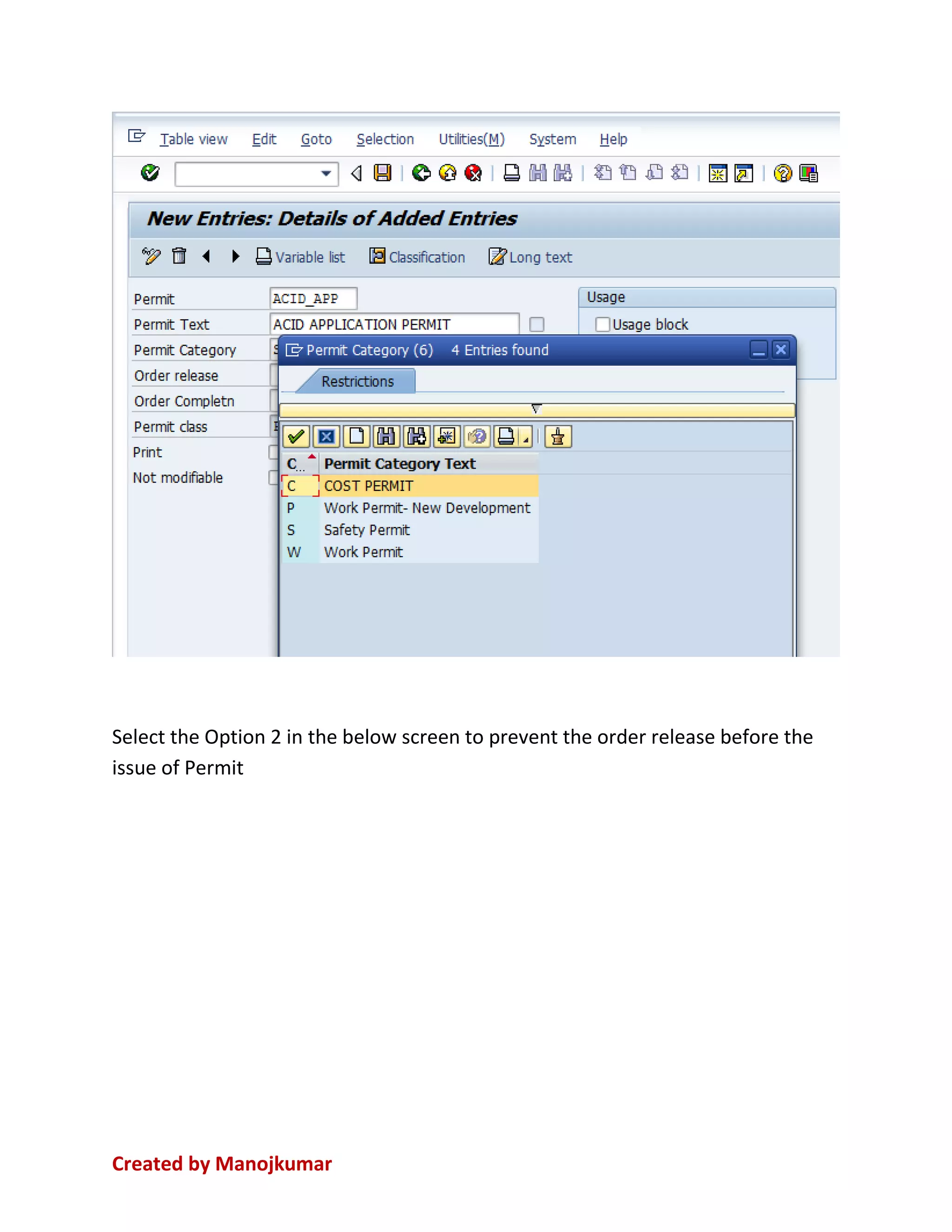Safety permit with ipmd SAP | PDF