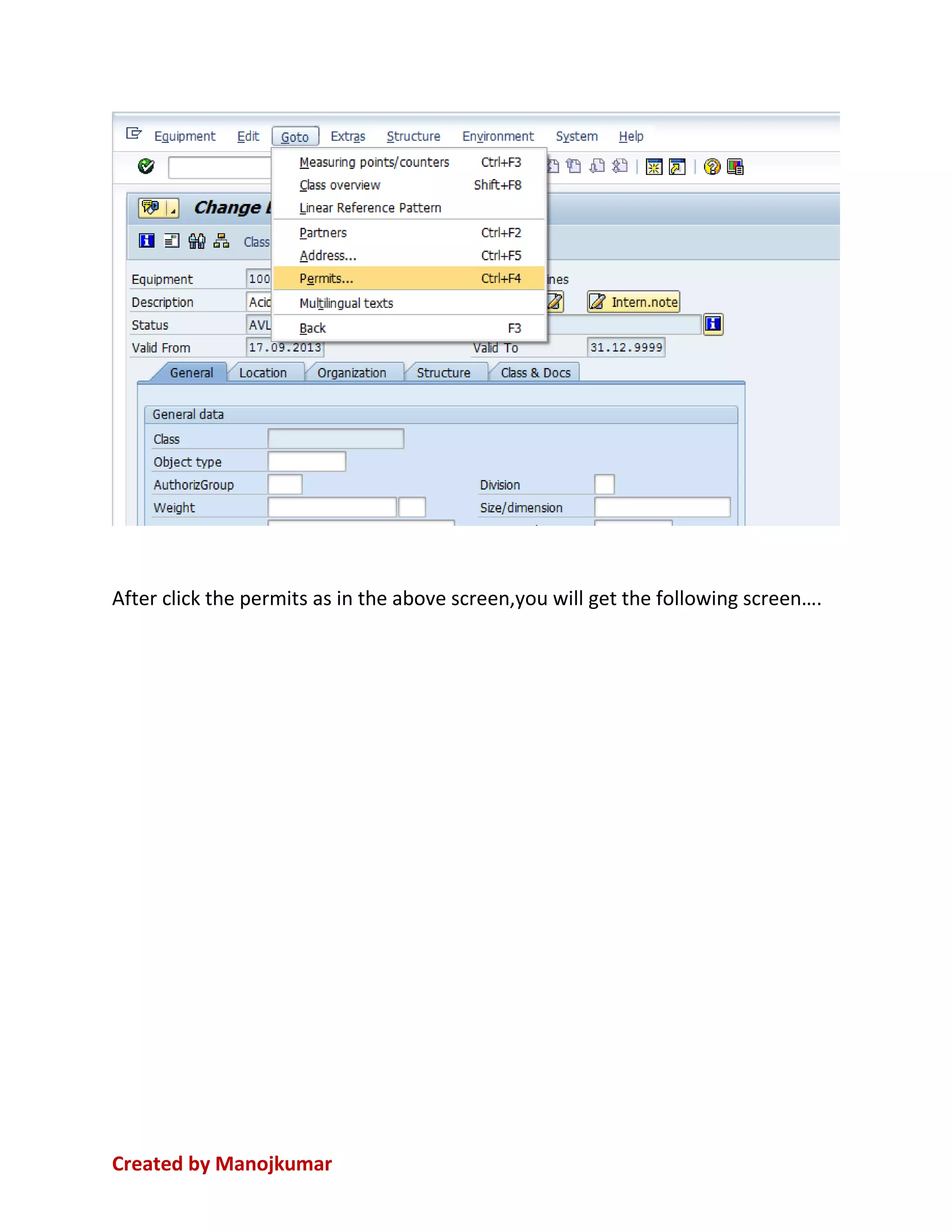 Safety permit with ipmd SAP | PDF