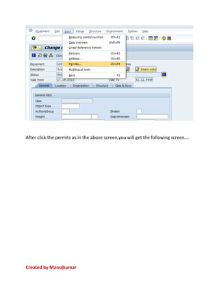 Safety permit with ipmd SAP | PDF