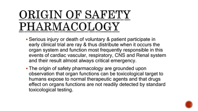 Safety pharmacology studies in drug development | PPTX | Chemistry ...