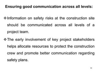 Preparation of safety plan and monitoring in construction at site | PDF ...