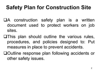 Preparation of safety plan and monitoring in construction at site | PDF ...