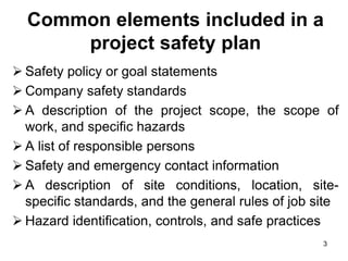 Preparation of safety plan and monitoring in construction at site | PDF ...