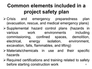 Preparation of safety plan and monitoring in construction at site | PDF ...