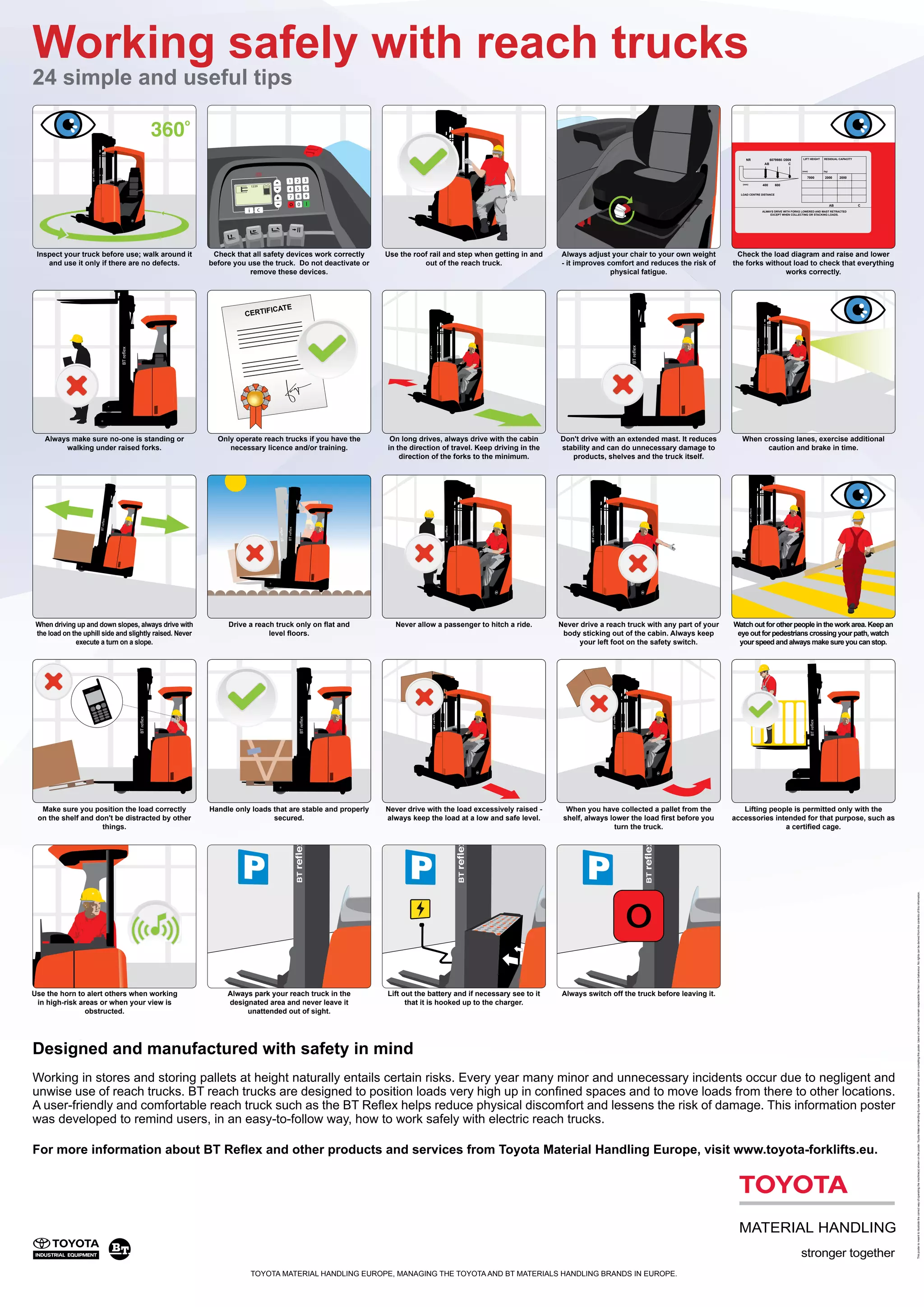 TMHE’s Safety Advice for Operating Reach Forklifts | PDF