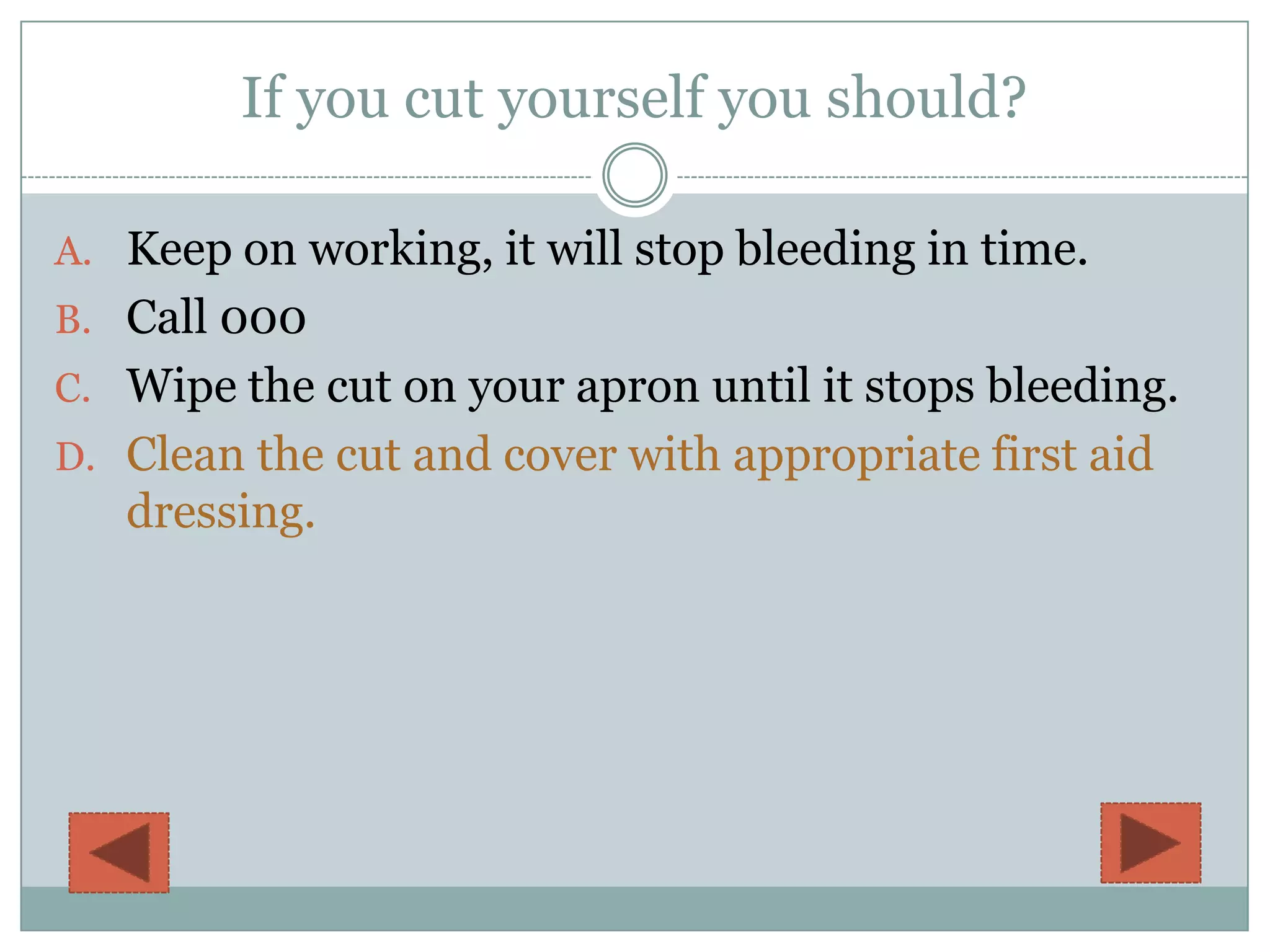 Kitchen Safety Quiz | PPSX