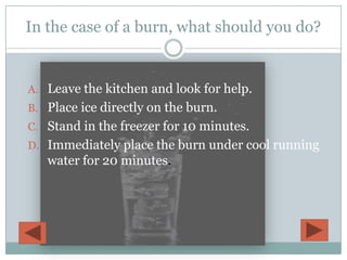 Kitchen Safety Quiz | PPSX | First Aid | Injuries