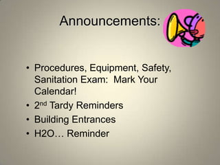 Accidents & Injuries in the Commercial Kitchen | PPTX