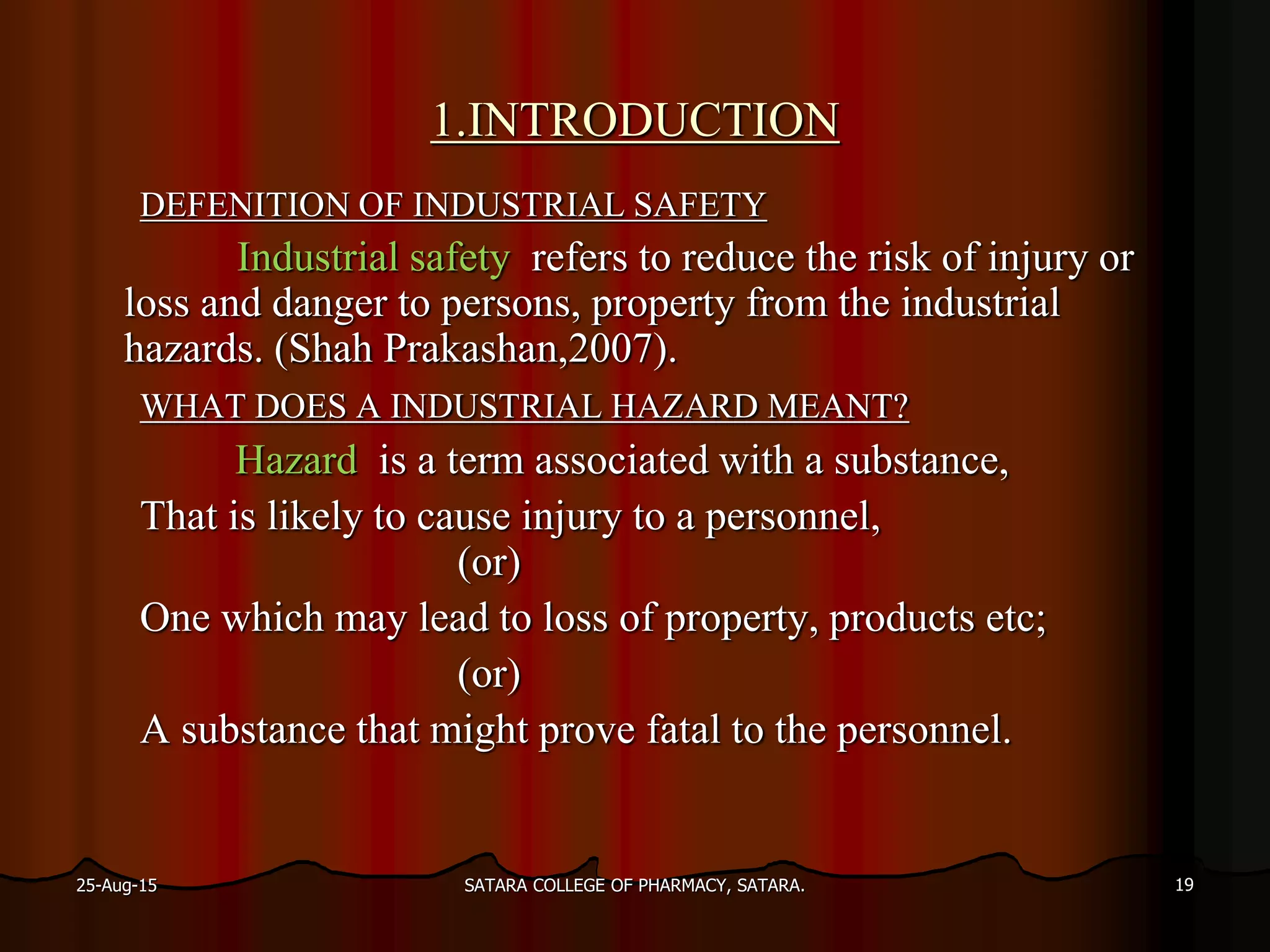 Pharmaceutical industrial safety | PPTX