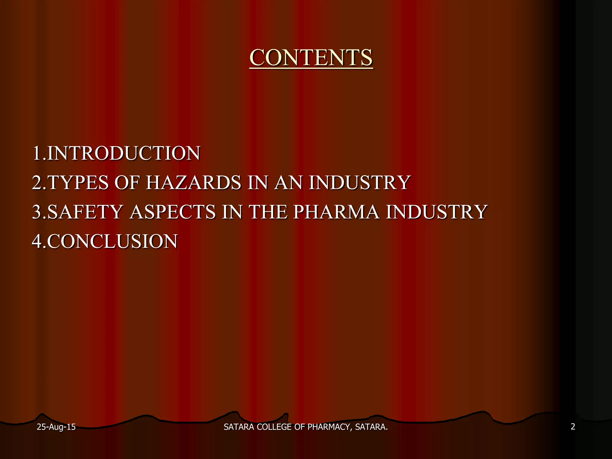 Pharmaceutical industrial safety | PPTX
