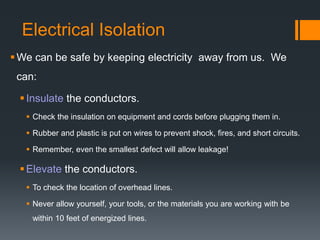 Electrical Safety and methods used to control accidents | PPTX ...