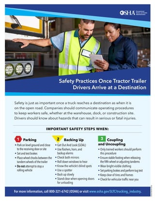 Safety Practices Once Tractor Trailer Drivers Arrive at a Destination | PDF