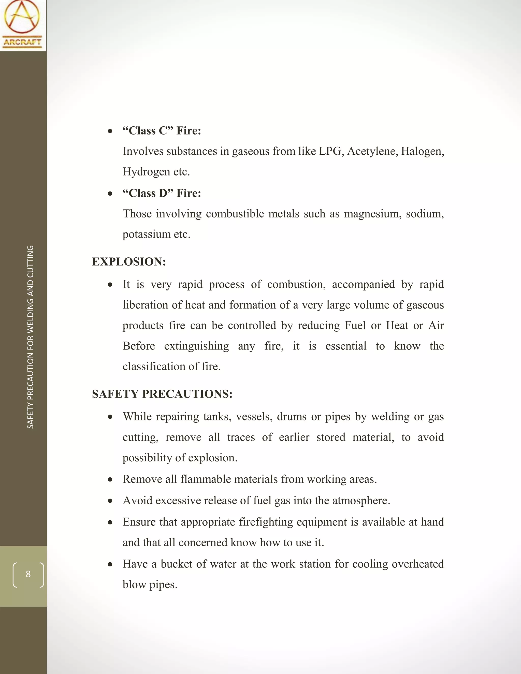 Safety precaution for welding and cutting | PDF