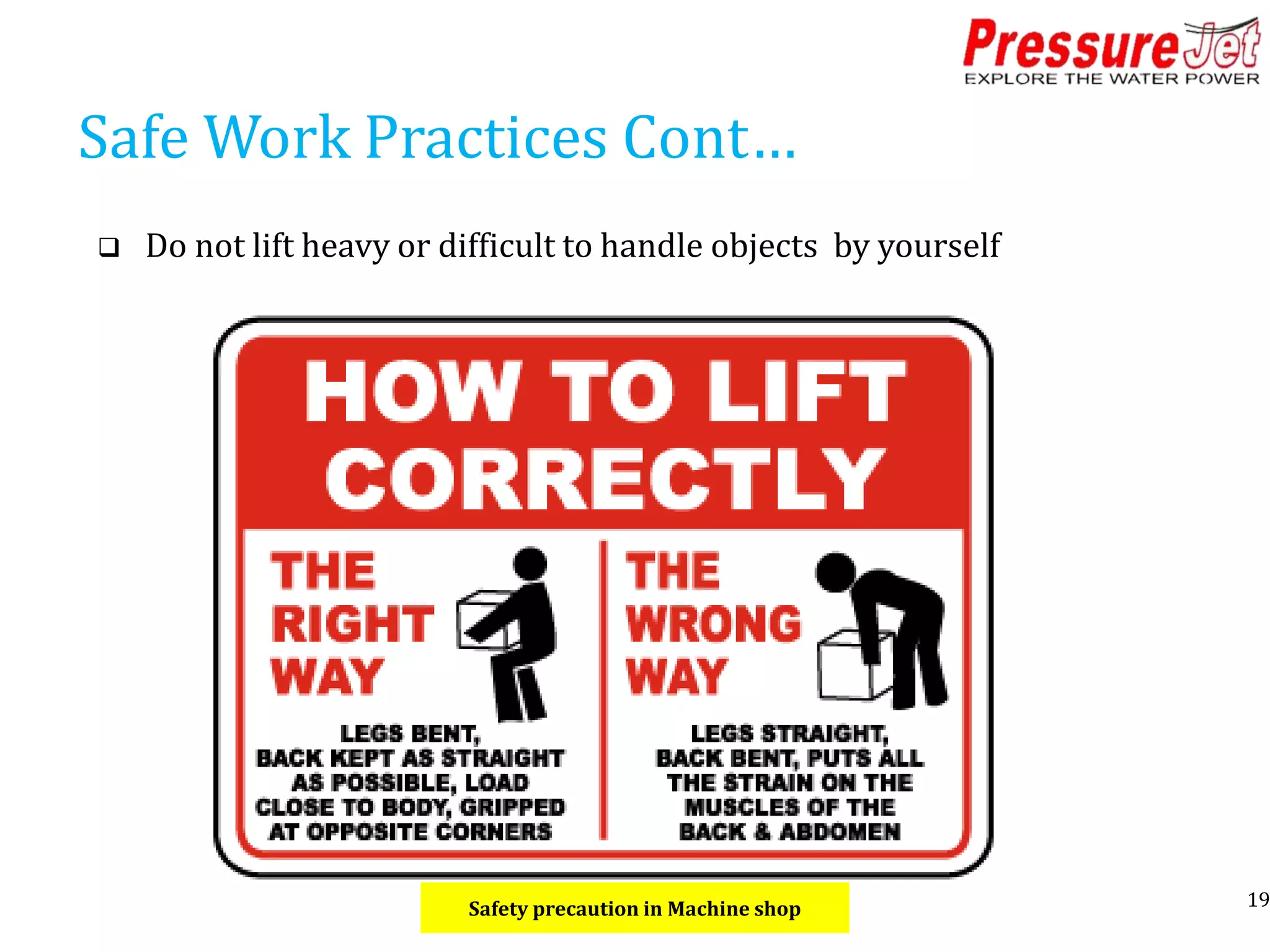 Safety precaution in machine shop | PDF