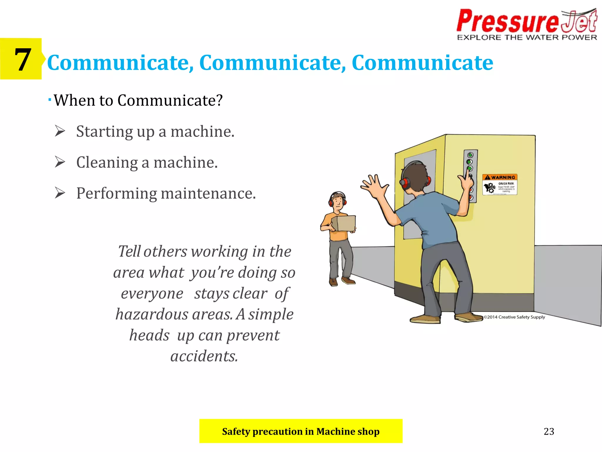 Safety precaution in machine shop | PDF