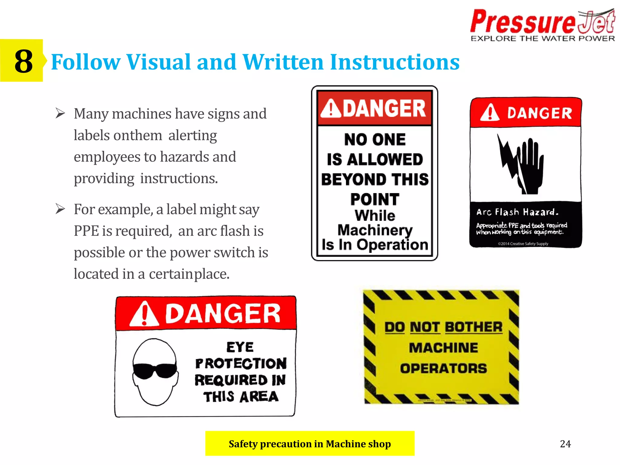 Safety precaution in machine shop | PDF