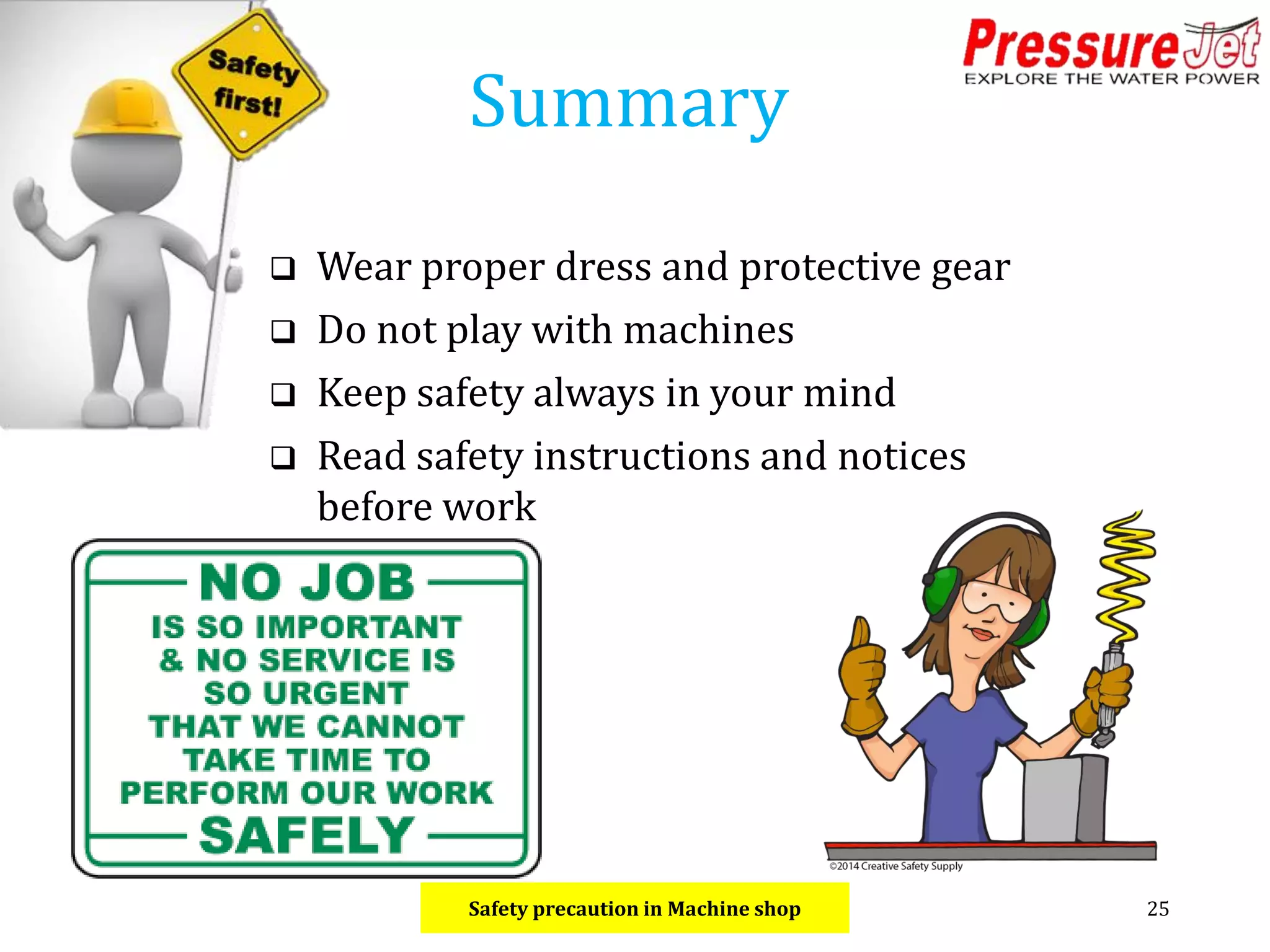 Safety precaution in machine shop | PDF