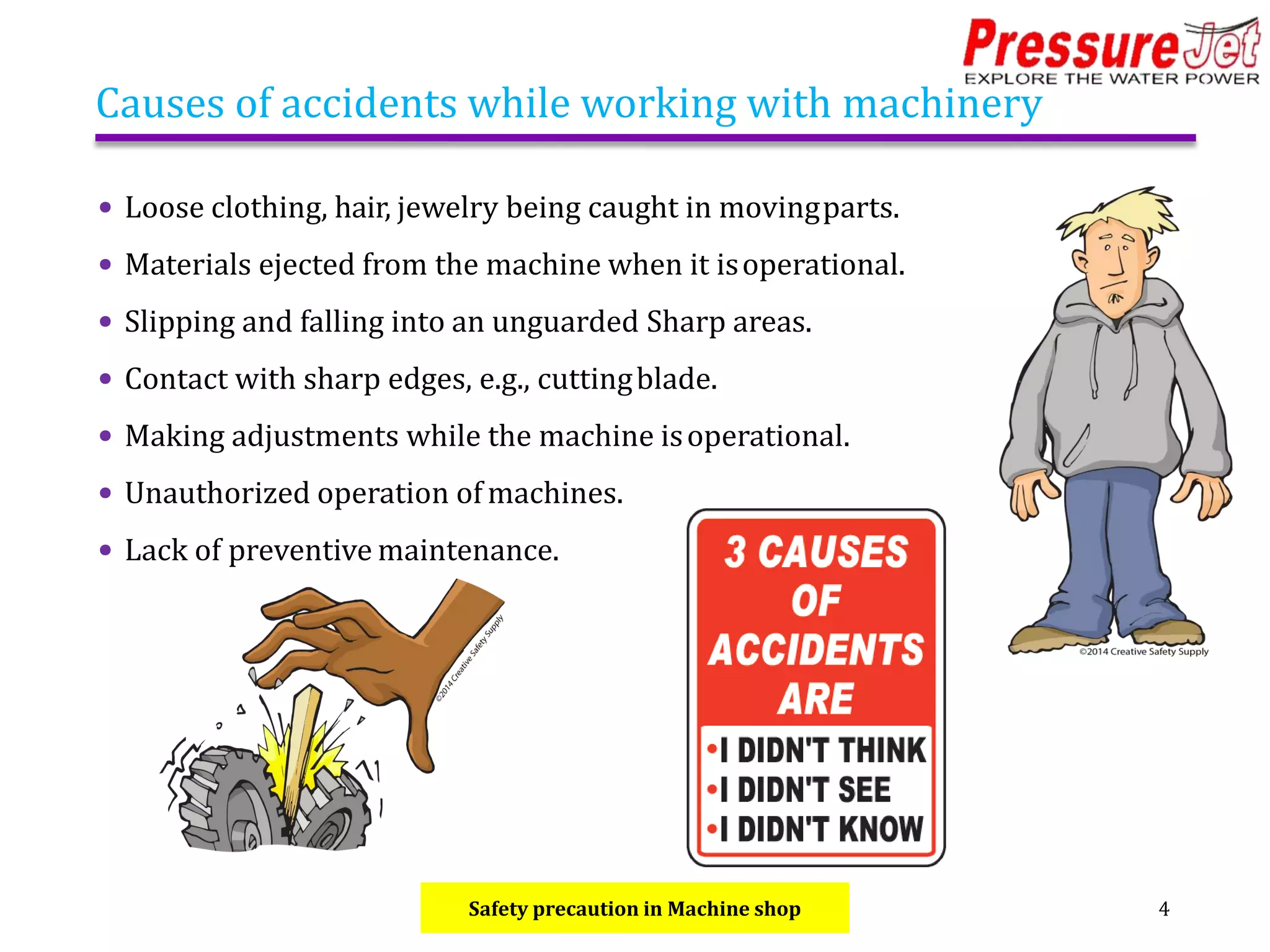 Safety precaution in machine shop | PDF