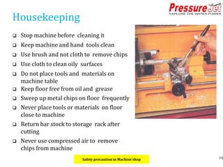 Safety precaution in machine shop | PDF