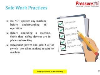 Safety precaution in machine shop | PDF