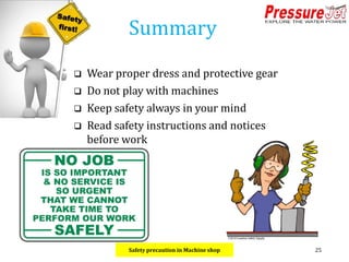 Safety precaution in machine shop | PDF