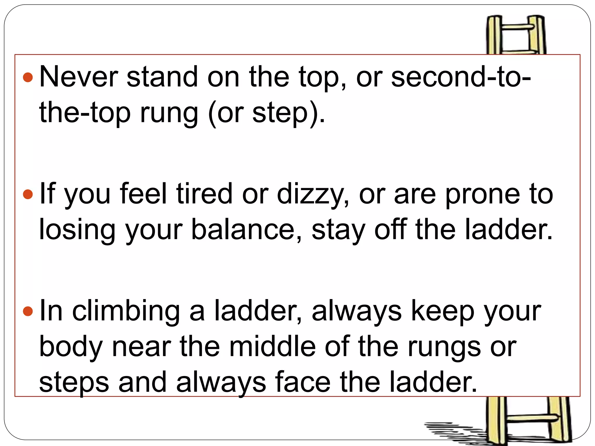 Safety Precautions in Using Ladders | PPTX