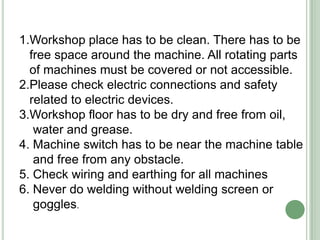 Manufacturing tools and Safety precautions | PPTX